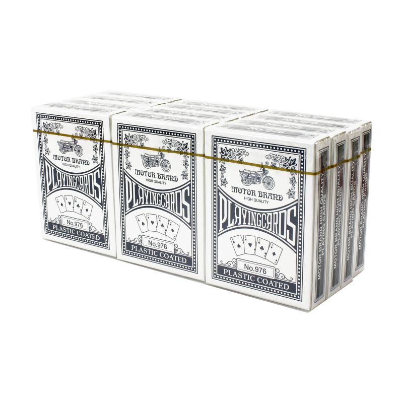 12 Decks - Motor Brand Playing Cards - Poker Size Regular Index - Blue ...