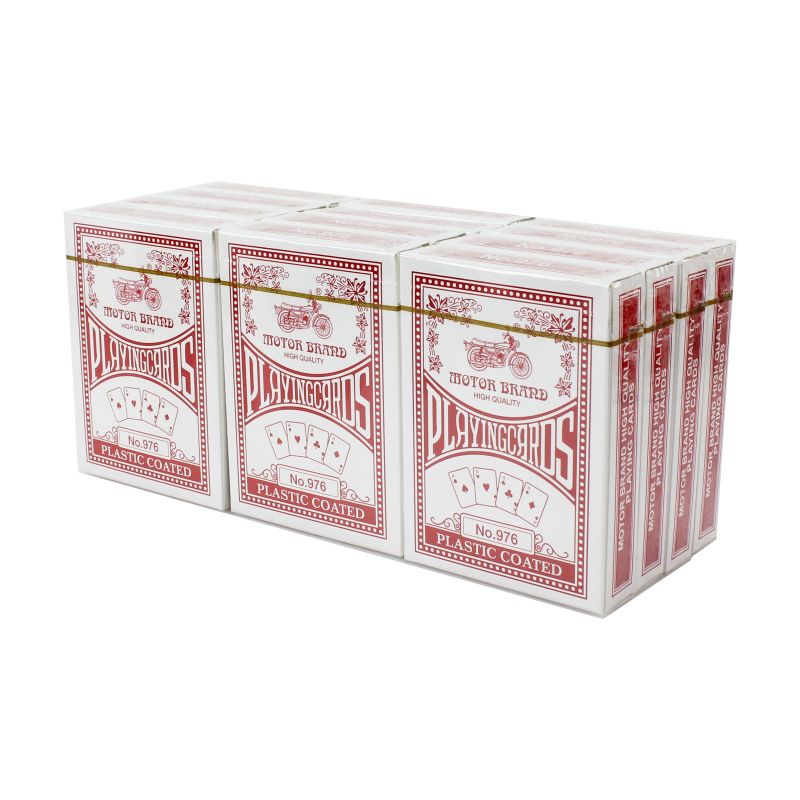 12 Decks - Motor Brand Playing Cards - Poker Size Regular Index - Red ...